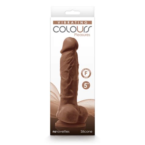 Colours Pleasures Vibrating 5 Dildo Brown