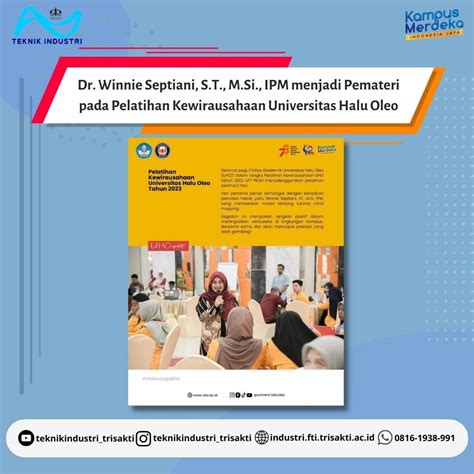 Lecturer At The Department Of Industrial Engineering Fti Trisakti University Dr Winnie