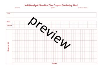 Editable Individualized Education Plan Progress Monitoring Form TPT