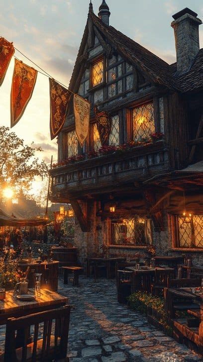 Free Medieval Tavern Evening Image Medieval Tavern Evening