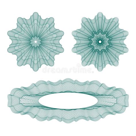 Set Of Vector Guilloche Rosettes Stock Vector Illustration Of Blank Ornament 22059611