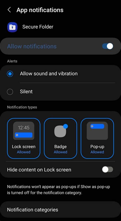 can t turn off notifications in secure folder after the recent software