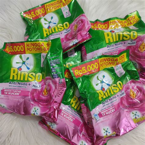 6 Pcs Rinso 5000 An Sabun Detergen Bubuk 195g Lazada Indonesia