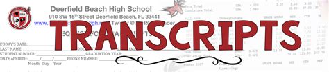 Transcripts And Records Deerfield Beach High School