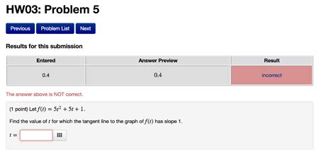 solved let f t 5t 2 5t 1 find the value of t for