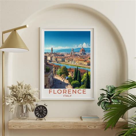 Florence Italy Art Print Vintage Travel Poster Etsy