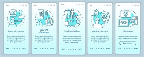 Ethical Issues Onboarding Mobile App Page Screen Vector Template Patent Infringement Digital