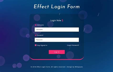 Effect Login Form Responsive Widget Template W3layouts
