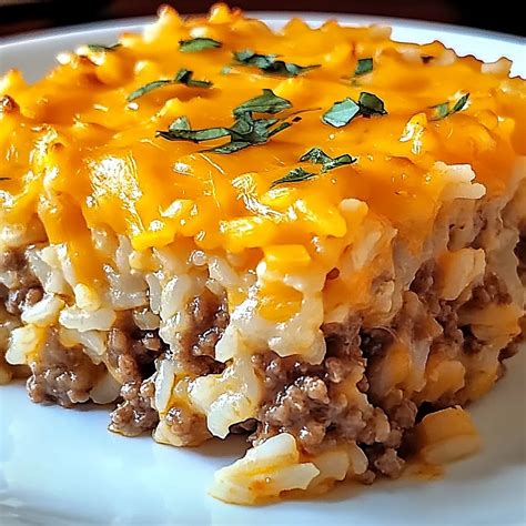 Cheesy Ground Beef Rice Casserole Recipe Easy And Comforting Dinner