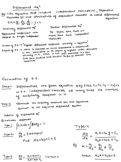 Differential Equations Pdf Equations Derivative