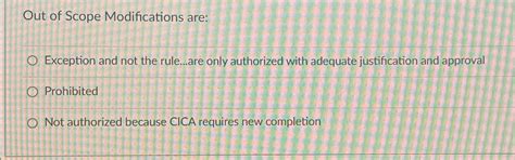 Solved Out Of Scope Modifications Areexception And Not The