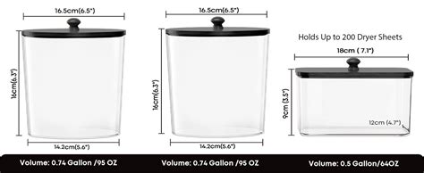 Coazex 3 Pack Laundry Powder Container And Dryer Sheet Holder