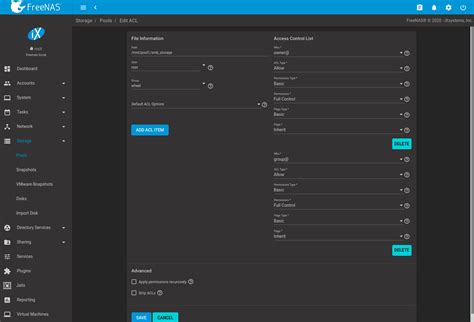 Freenas の Smb を 113 の Acl Manager で説明してみる きりしま屋