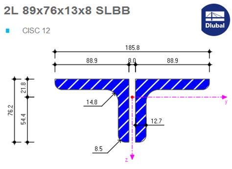 2l 89x76x13x8 Slbb Cisc 12 Cross Section Properties And Analysis Dlubal Software