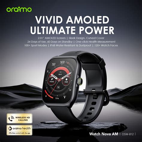 Watch Nova Am 2 01 Amoled Screen Curved Cover Smart Watch