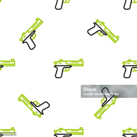 라인 사막 독수리 총 아이콘 흰색 배경에 원활한 패턴을 고립 벡터 가리기에 대한 스톡 벡터 아트 및 기타 이미지 가리기 공격성 군대 Istock