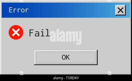 Retro Computer Window PC Dialog Box Old User Interface Warning Message Retro Browser And