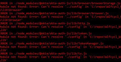 Cannot Find Module Config In Okta Auth Jslibjs · Issue 280 · Oktaokta Auth Js · Github