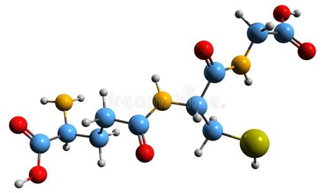 3d Image Of Glutathione Skeletal Formula Stock Illustration