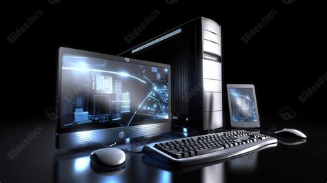 Blue Gradient Technology Science Computer Electronic Equipment Notebook Powerpoint Background