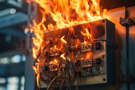 Premium Photo Electrical Panel Caught Fire Due To Short Circuit And