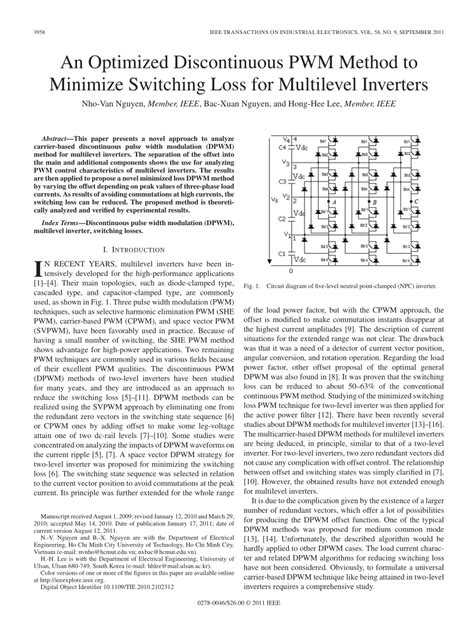 pdf an optimized discontinuous pwm method to minimize switching loss