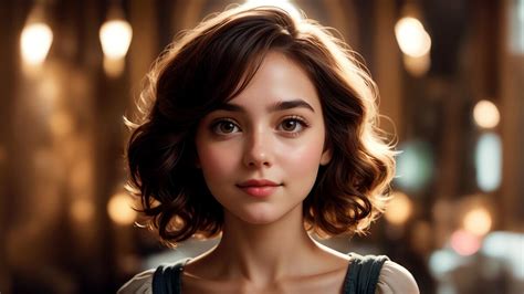 Портрет девушки шатенки на фоне огней · бесплатная фотография от Danastr картинки и обои на