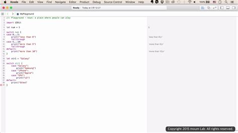 26 제어문 switch 문 [스위프트2 튜토리얼] youtube