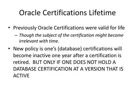 Ppt Oracle Dba Re Certification Requirement And 12c Dba Ocp Upgrades