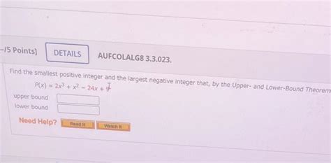 Solved Find The Smallest Positive Integer And The Largest