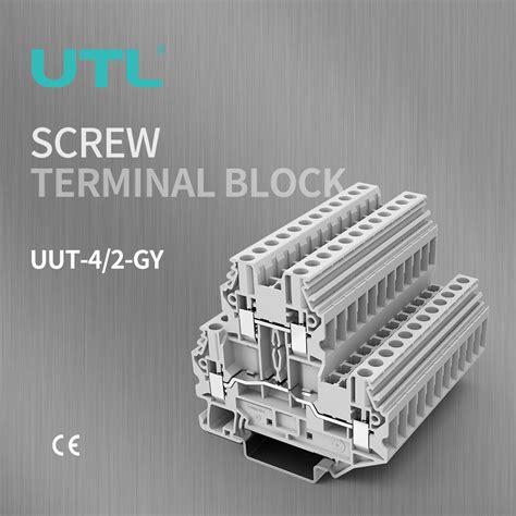 Ut 4 Twin Terminal Block Din Rail Screw Connection 2 Levels Electric Wire Connectors And Twin
