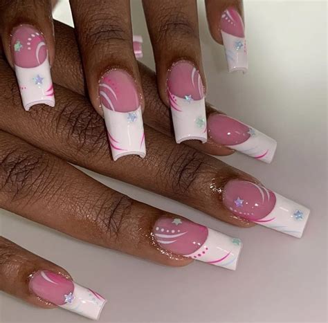 2000 French Tip Nails With Design 90s French Tip Nails With Design