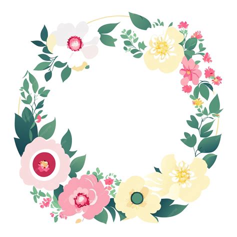 Premium Vector Blank Rectangle Flower Frame On White Background