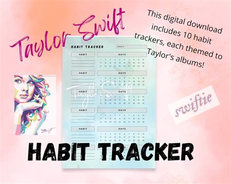 Taylor Swift Habit Tracker Etsy