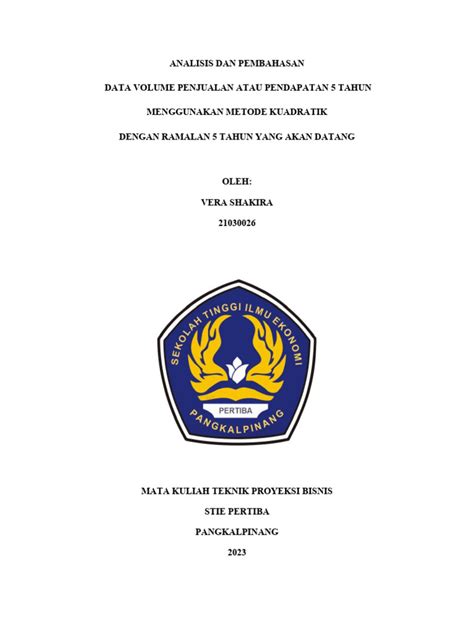 Analisis Data Penjualan Vera Shakira Teknik Proyeksi Bisni Salinan Pdf
