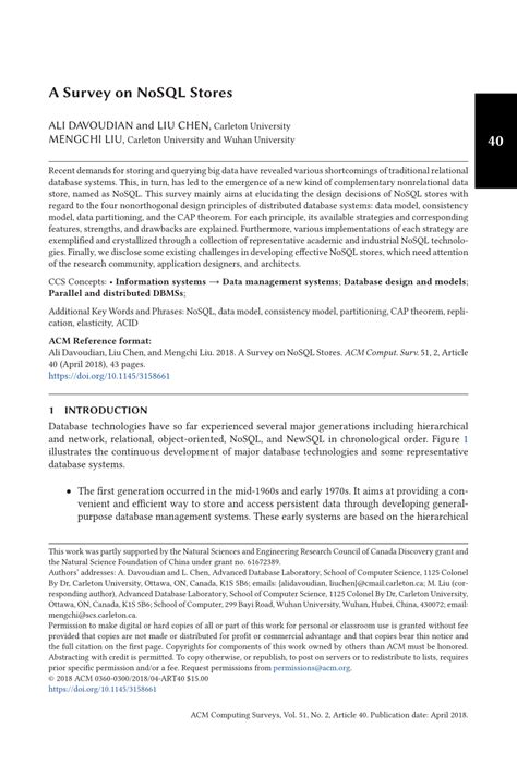 Pdf A Survey On Nosql Stores