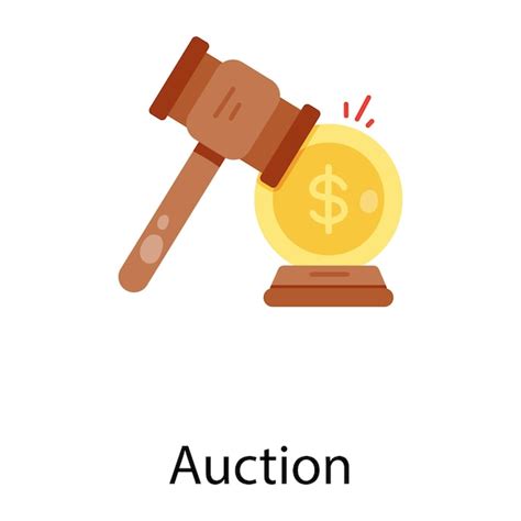 Un Icono Plano Editable De Martillo De Subasta Vector Premium