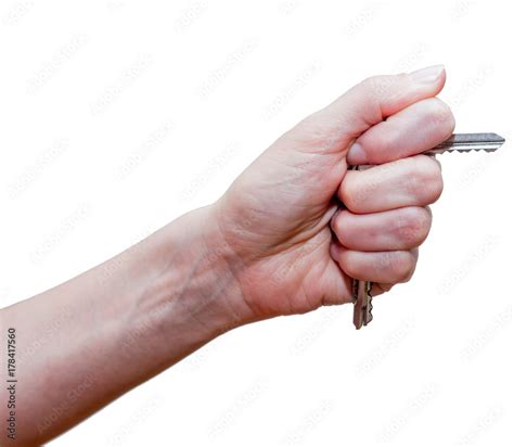Female Fist With Clipped Keys Using Of Improvised Stuff Door Keys