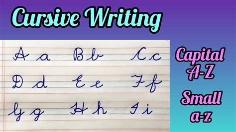 How To Write English Capital And Small Letters In Cursive Writing