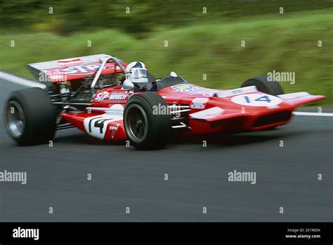 Chris Amon Driving March Ford F1 Car In Full Speed During 1970 Grand