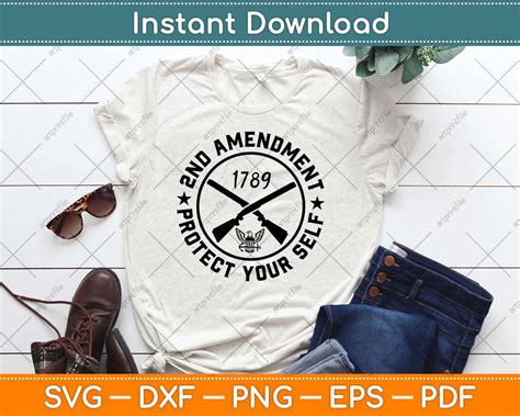2nd Amendment Protect Yourself 1789 Svg Design Craft Cut File Digital
