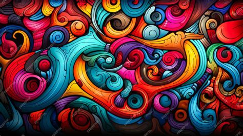 Premium Photo Colorful Abstract Background With Lots Of Swirls And Bubbles Generative Ai