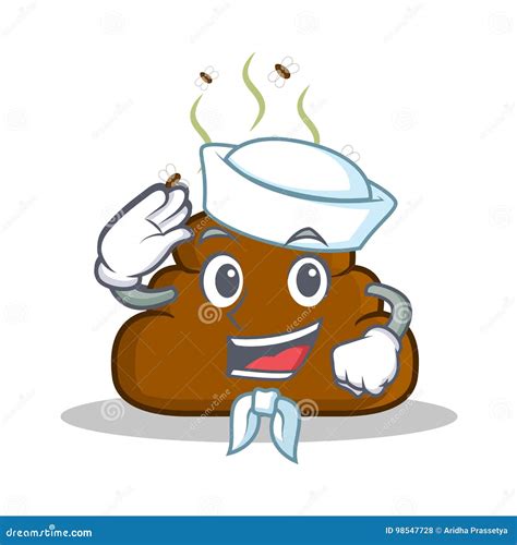 Sailor Poop Emoticon Character Cartoon Stock Vector Illustration Of