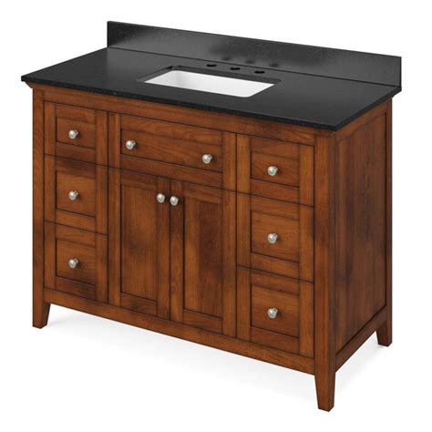 Chatham Transitional Chocolate 48 Rectangle Sink Vanity With Black Gr Dream Bathroom Vanities