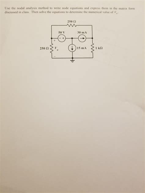 Solved Use The Nodal Analysis Method To Write Node Equations