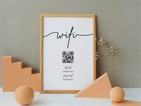 Wifi QR Code Sign Printable Wifi Sign Wifi Password Sign Editable Instant Download Wifi