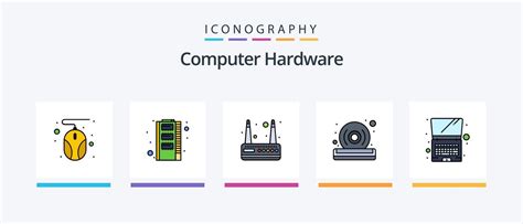 Computer Hardware Line Filled 5 Icon Pack Including Mouse Port Hardware Wifi Creative