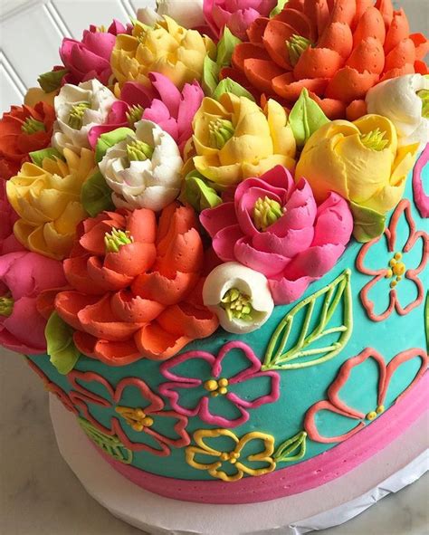 Colorful Flower Cake By The White Flower Cake Shoppe