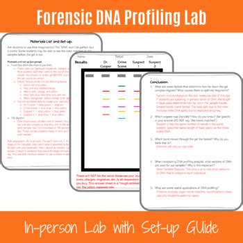 Forensic DNA Profiling And Fingerprinting Lab By MK Science Lab TPT