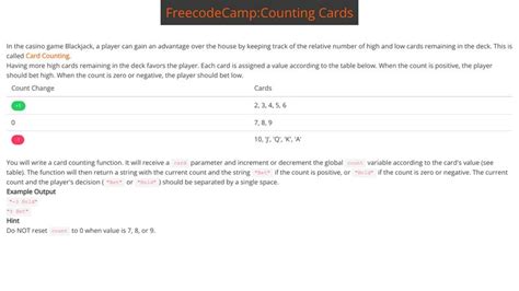 Freecodecampcounting Cards